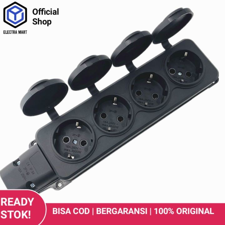 Jual Stop Kontak Outdoor Terminal Anti Air IP54 dengan Penutup 16A 250V ...