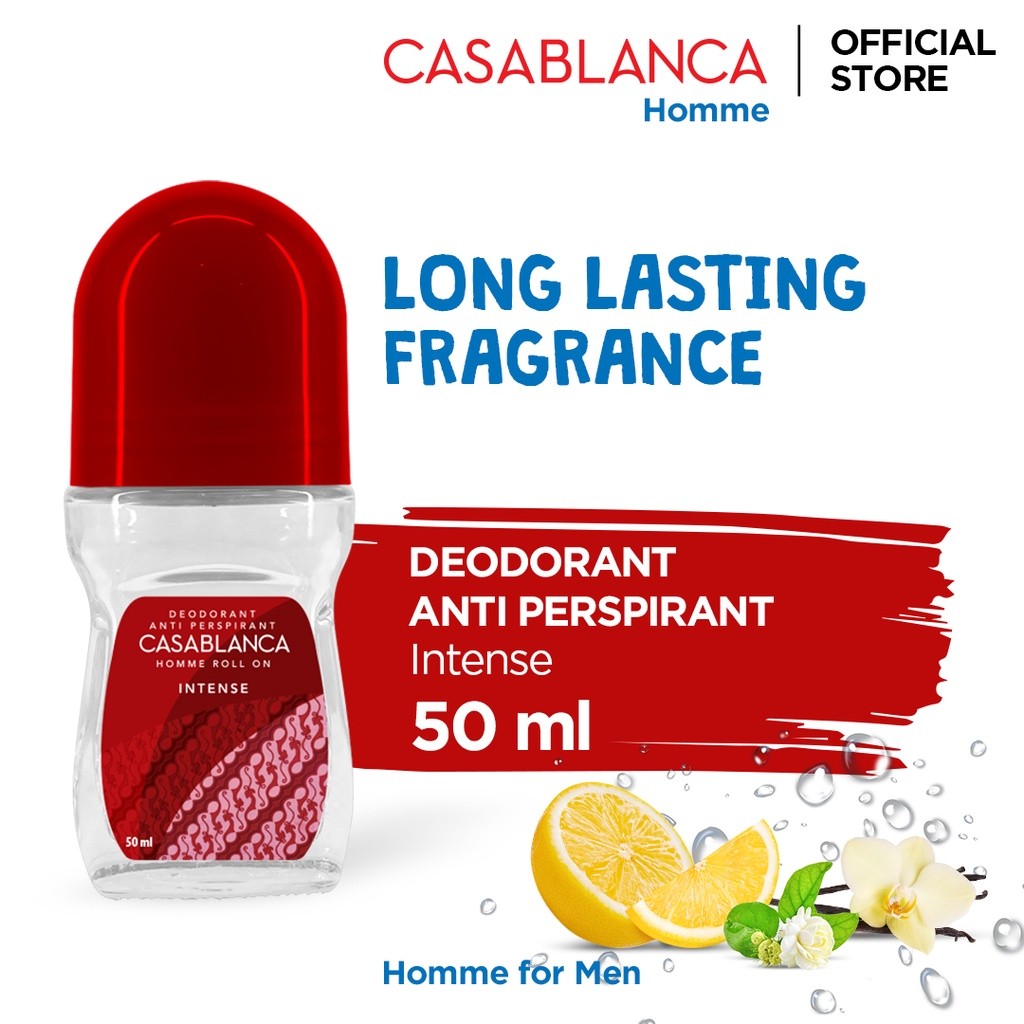 Jual Casablanca Deodorant Roll On Red For Men (50ml) | Shopee Indonesia