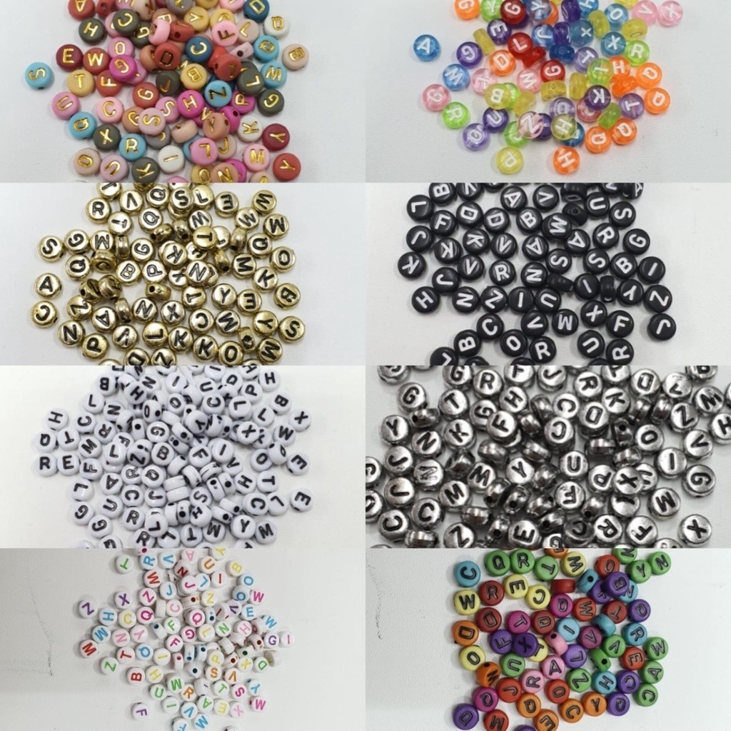Jual 1pon Mote Huruf Bulat / Manik Alfabet / Monte Kerajinan Tangan ...