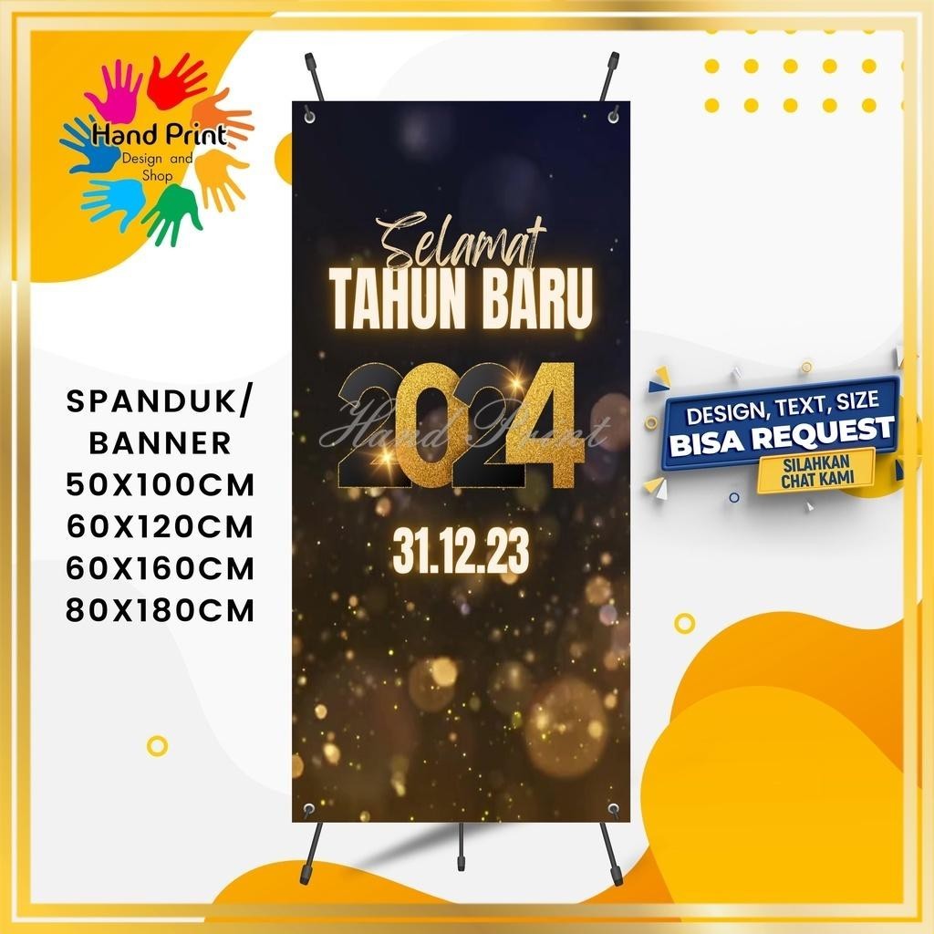 Jual SPANDUK / BANNER Selamat Tahun Baru Happy New Year Spanduk Custom ...