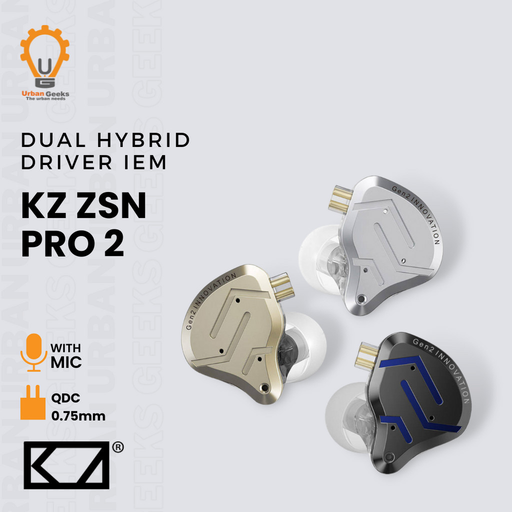 Jual KZ ZSN Pro 2 Earphone IEM with Mic In Ear Monitor Gen 2 1BA+1DD | Shopee Indonesia