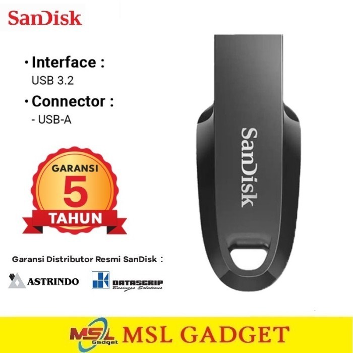 Jual SanDisk Ultra Curve USB 3.2 Flash Drive Flashdisk 32GB 64GB 128GB ...