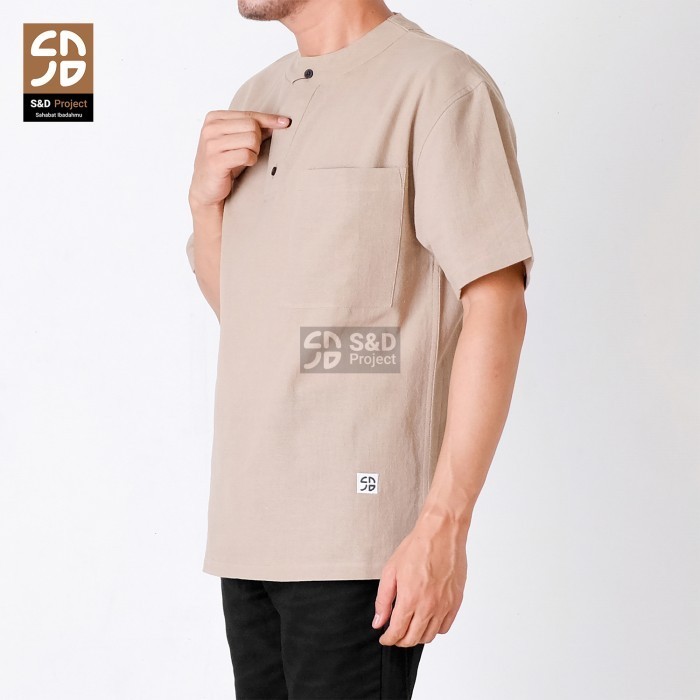 Jual Baju Koko Maheer Oversize Bahan Linen Fumiko Polos Warna Beige ...