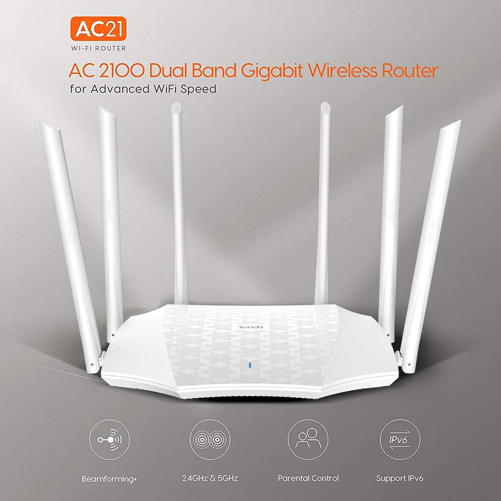 Jual Tenda Router AC21 AC2100 Dual-Band Gigabit Wifi Router | Shopee Indonesia
