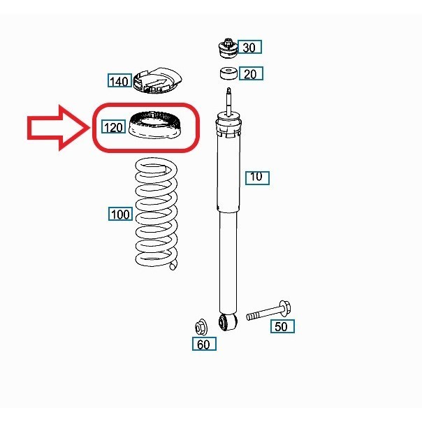 Jual Mercedes R172 SLK Bantalan Per Shock Belakang Spring Shim Original ...
