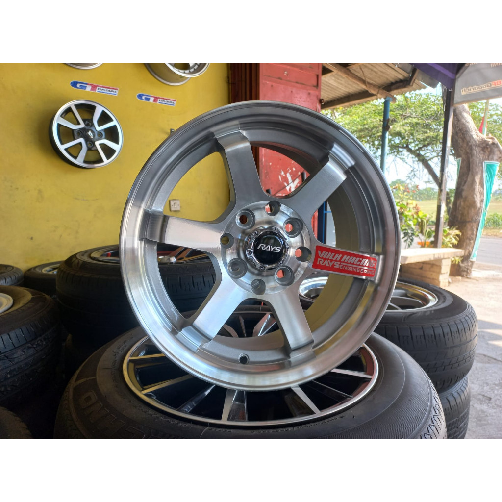 Jual VELG TE37 SL H8 R14 warna silver polis | Shopee Indonesia