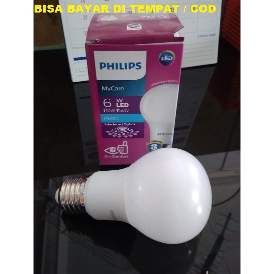 Jual LAMPU LED PHILIPS 6 WATT / LAMPU LED WARNA PUTIH | Shopee Indonesia