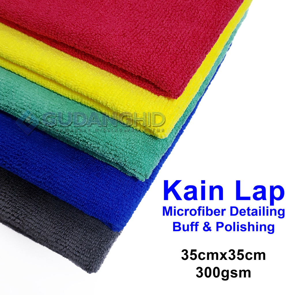 Jual Kain Lap Microfiber Detailing 35x35cm Tebal 300 GSM Kualitas ...