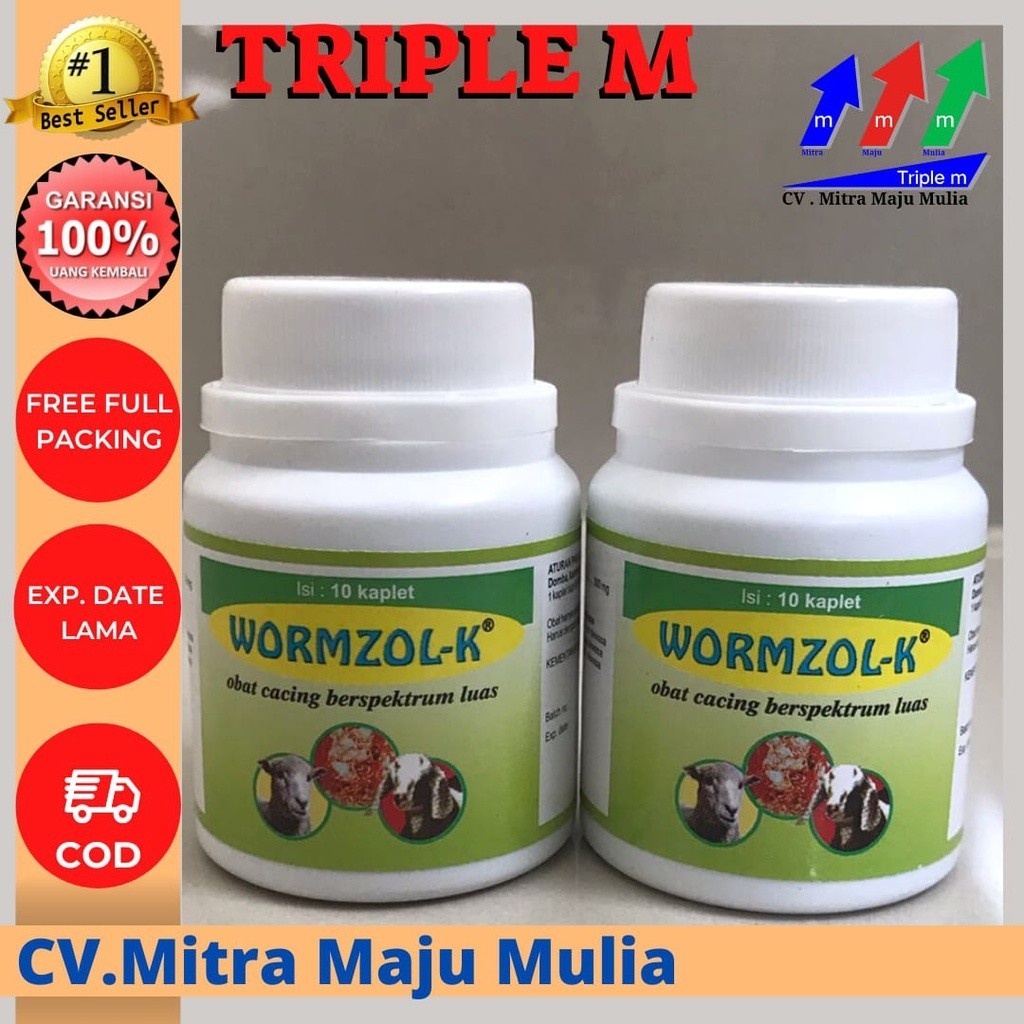 Jual Wormzol K 10 Kaplet medion obat cacing sapi kambing | Shopee Indonesia