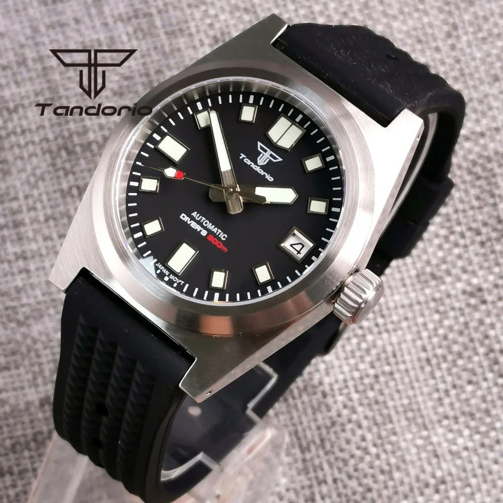 Jual Jam Tangan Pria Tandorio Black/Blue/Green Sunburst Dial NH35A 38mm ...
