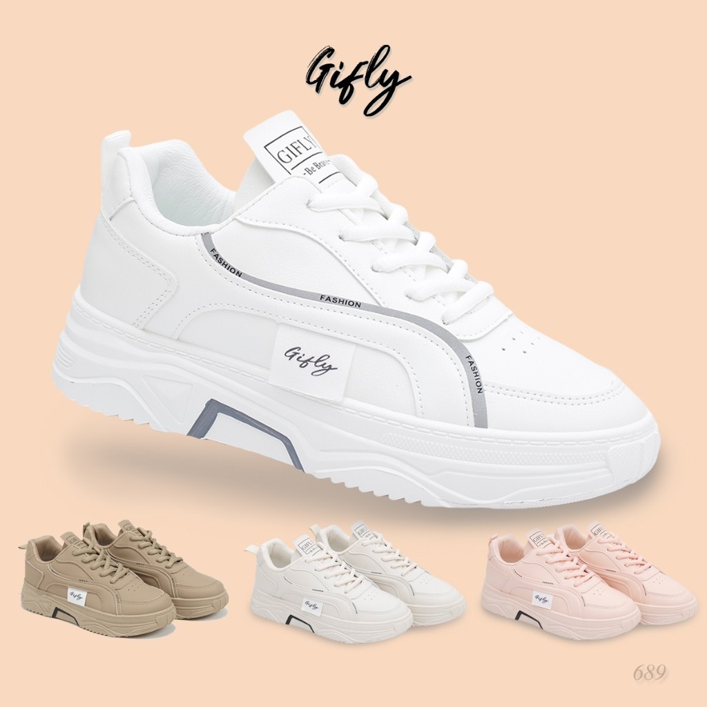 Jual CV45RT GIFLY Delian Sepatu Sneakers Wanita Kets Putih Hitam Sport ...