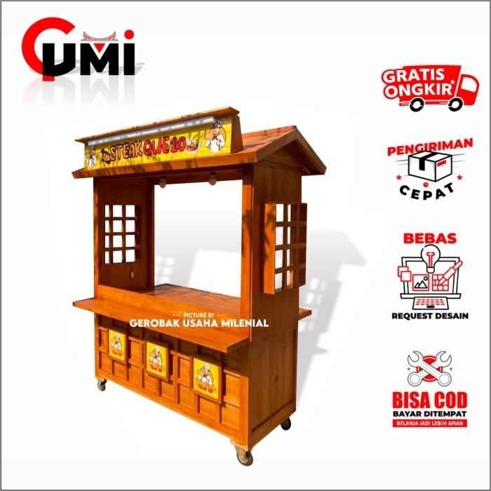 Jual gerobak takoyaki booth jepang / gerobak dimsum murah model jepang ...