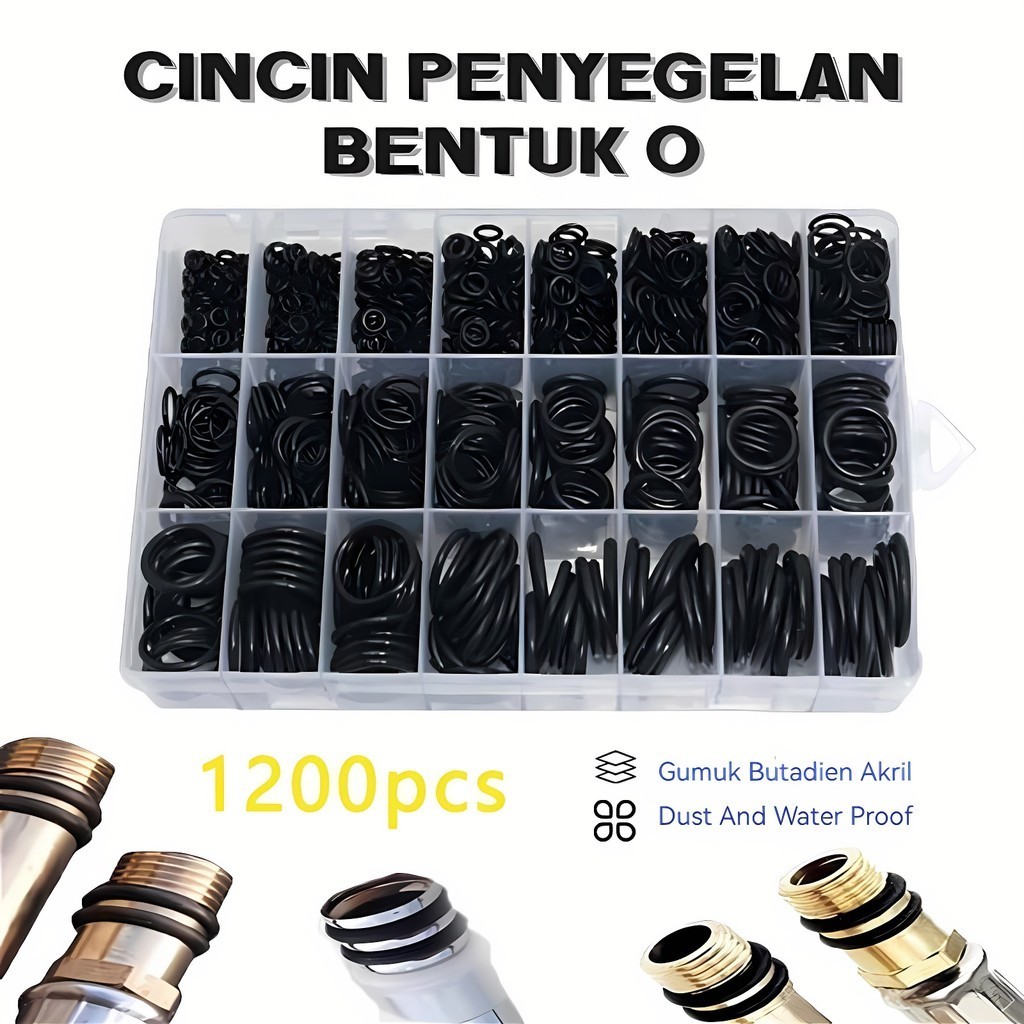 Jual Karet Seal O Ring 1200pcs HNBR / Rubber O Ring Seal Tightening + Box | Shopee Indonesia
