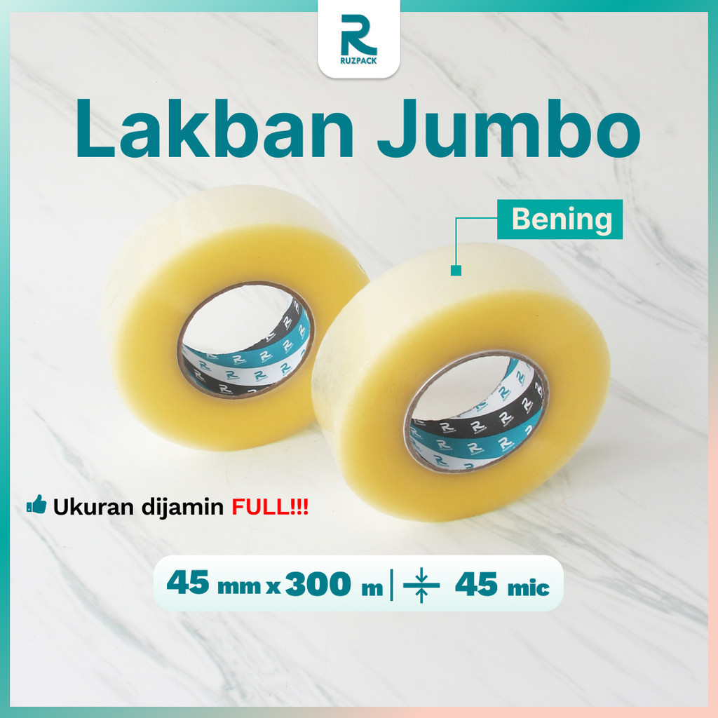 Jual Lakban Jumbo FULL 45 mm 2 in x 300 Meter Bening Coklat Isolasi ...