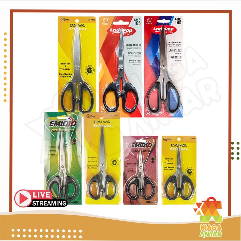 Jual NAS Gunting Kertas Emigo Daiwa Ladypop Emidio Alat Gunting Kertas ...
