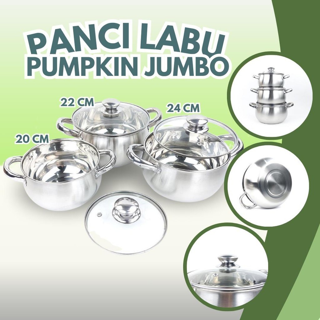 Jual Okela Official - Panci Labu Jumbo 1 set 3 Pcs Panci Sop Panci ...