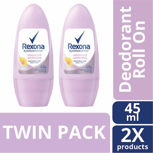 Jual Rexona Women Anti Perspirant Advanced Whitening Deodorant Roll On 45 ml[ Twin Pack ...