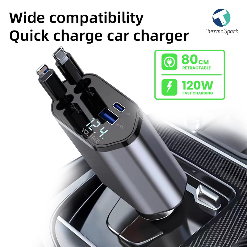 Jual Car Charger Colokan Mobil 4 Ports PD 120W USB Type C & Lightning ...