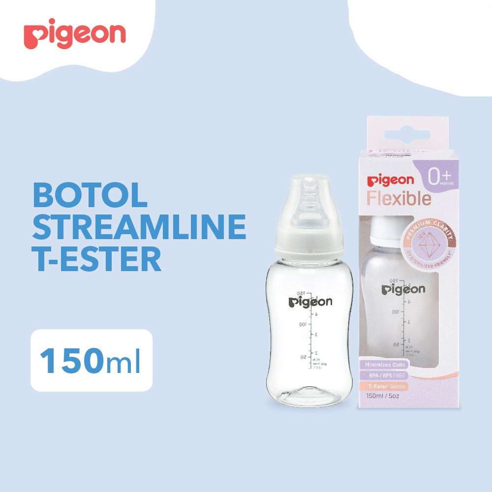 Jual PIGEON Botol T-Ester Streamline 150ml & 250 ml with S-type Nipple | Botol Susu Bayi ...