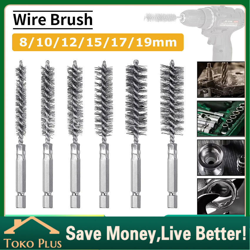 Jual 6Pcs/Set Sikat Pipa Kawat /Steel Wire Tube Brush Kawat Sikat Kawat ...