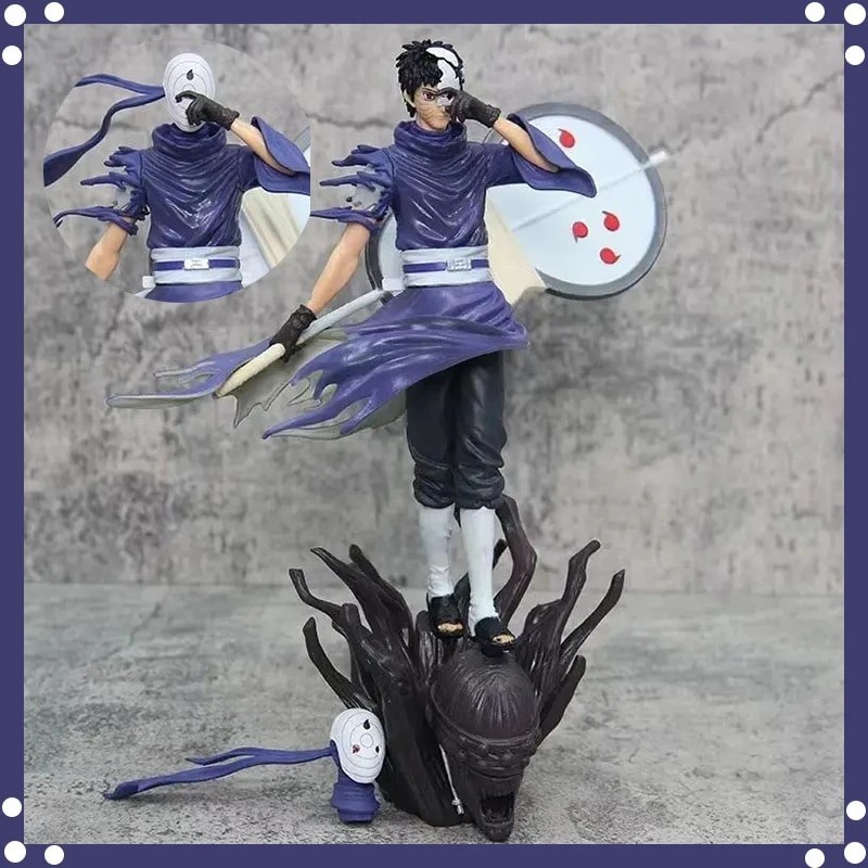 Jual 28cm Naruto Figures Uchiha Obito Anime Figure Gk Double-Headed ...