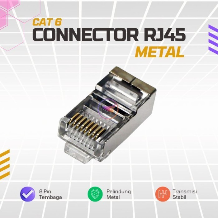 Jual Connector RJ45 Cat 6 Metal Anti Gagal | Shopee Indonesia