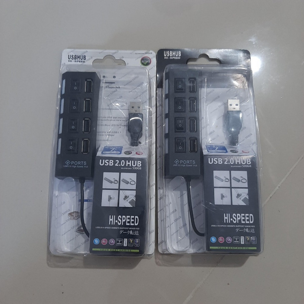 Jual USB Hub 4 Port Output On Off Saklar Lampu USB 2.0 Cabang USB Extend | Shopee Indonesia