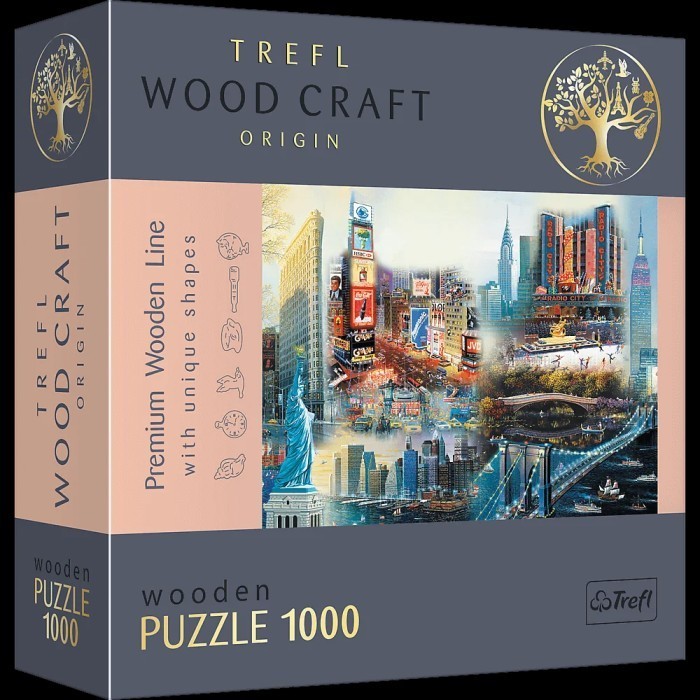 Jual Trefl Wood Craft Wooden Puzzle 1000 New York Collage 20147 Hobby ...