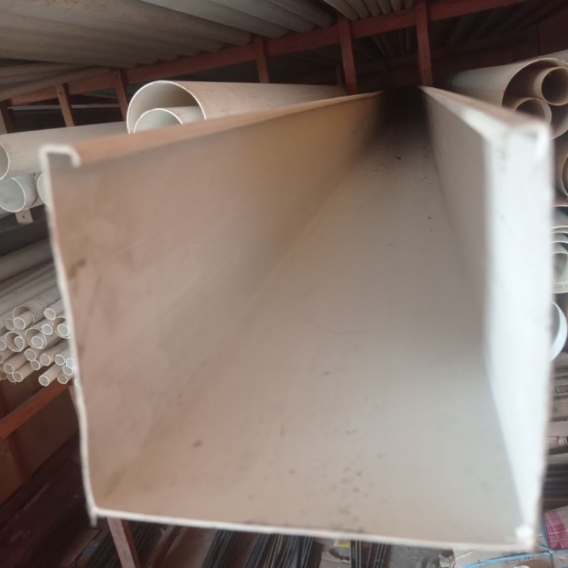 Jual TALANG PVC AIR 4” KOTAK ABU ABU & PUTIH 1 METERAN - TALANG AIR PVC ...