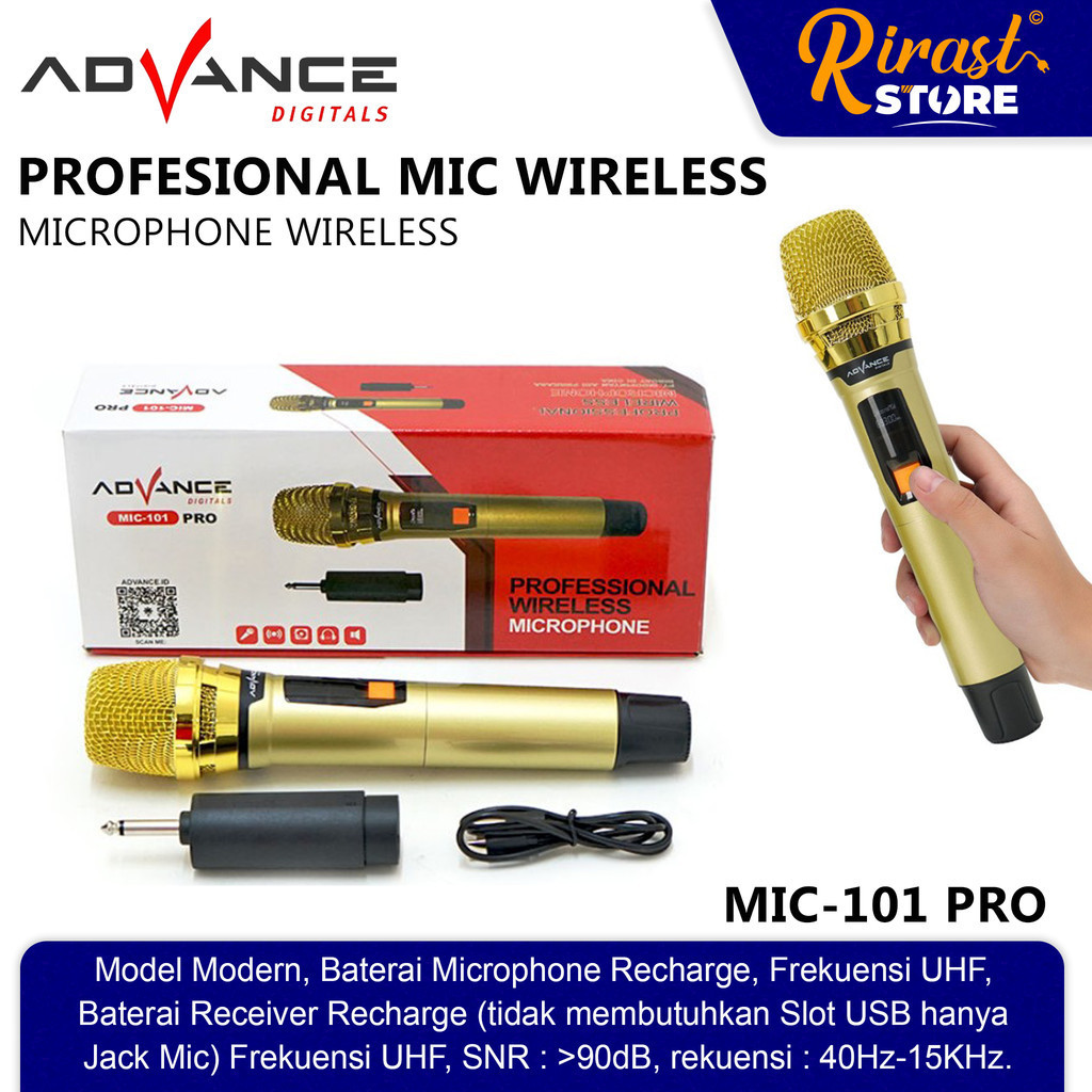 Jual Rirast Store - Microphone ADVANCE MIC-101 PRO Profesional Mic ...