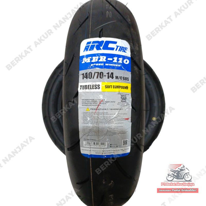 Jual IRC MBR 110 Ukuran 140 70 14 Ban Matic Soft Compound Tubeless ...