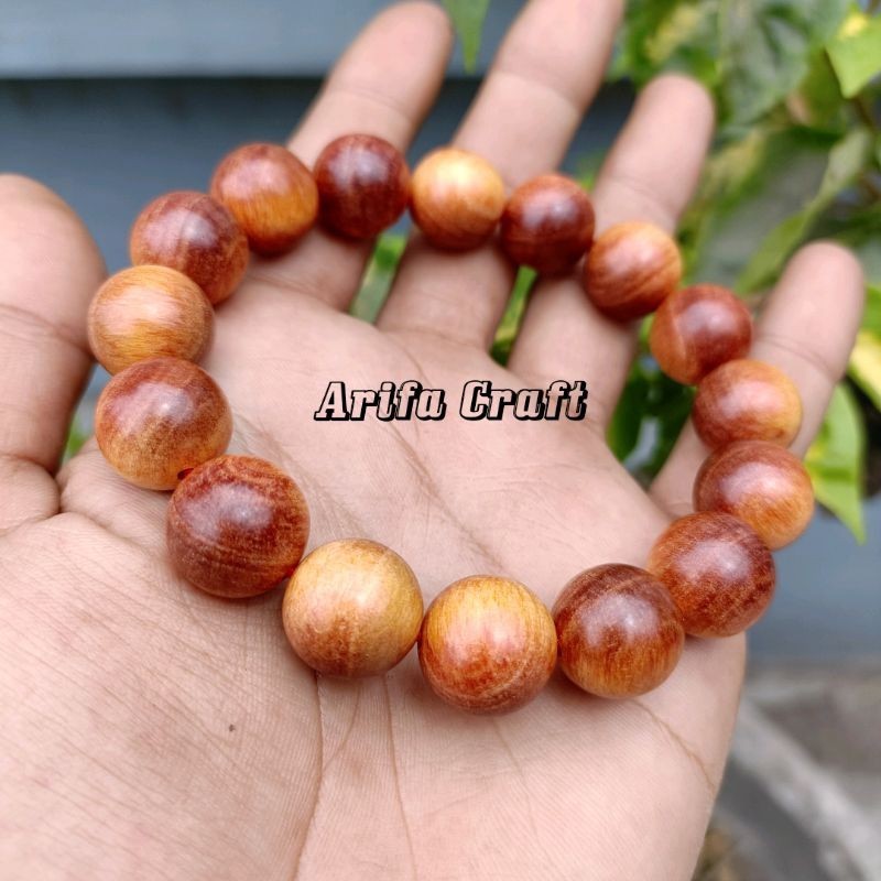 Jual Gelang Kayu Raja Agathis Merah Tembus Cahaya 14mm | Shopee Indonesia