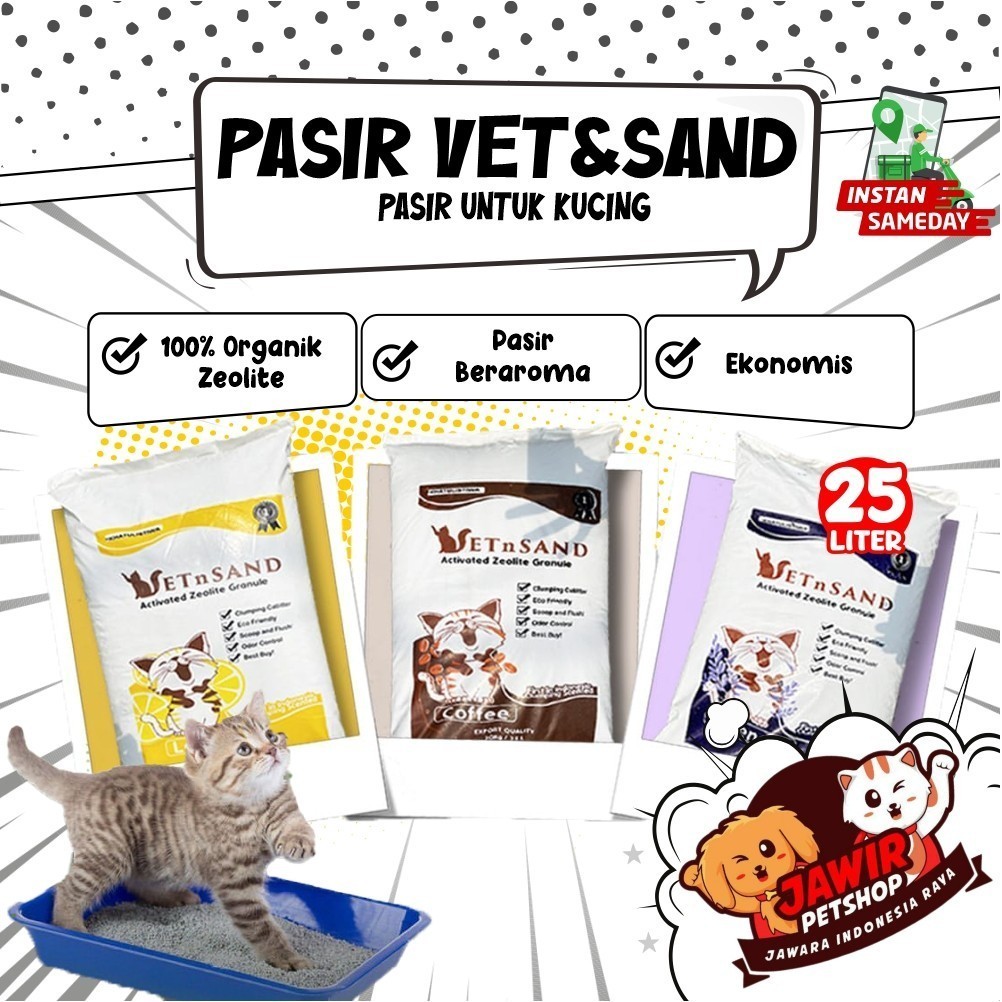 Jual GOJEK GRAB VETSAND PASIR KUCING 25L Gumpal Wangi Active Zeolite ...