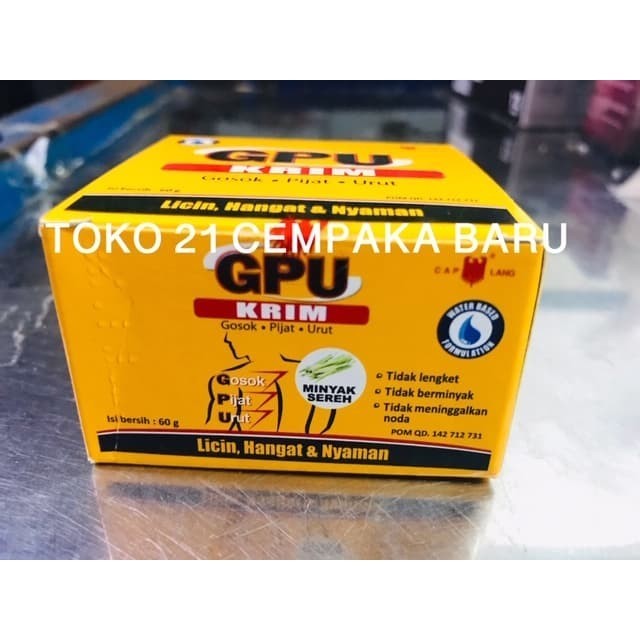 Jual GPU Krim 60 gram | GPU Cream Minyak Urut Sakit Nyeri Linu Keseleo ...