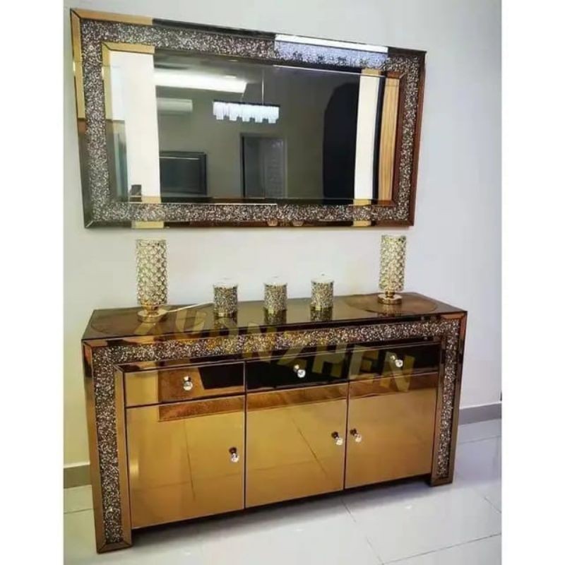 Jual Meja Hias Special Editon Gold Series Luxury Bebel Mirror Sparkable ...