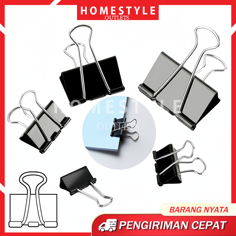 Jual Penjepit Kertas / Binder Klip / Binder Clip / Klip Hitam / Klip ...