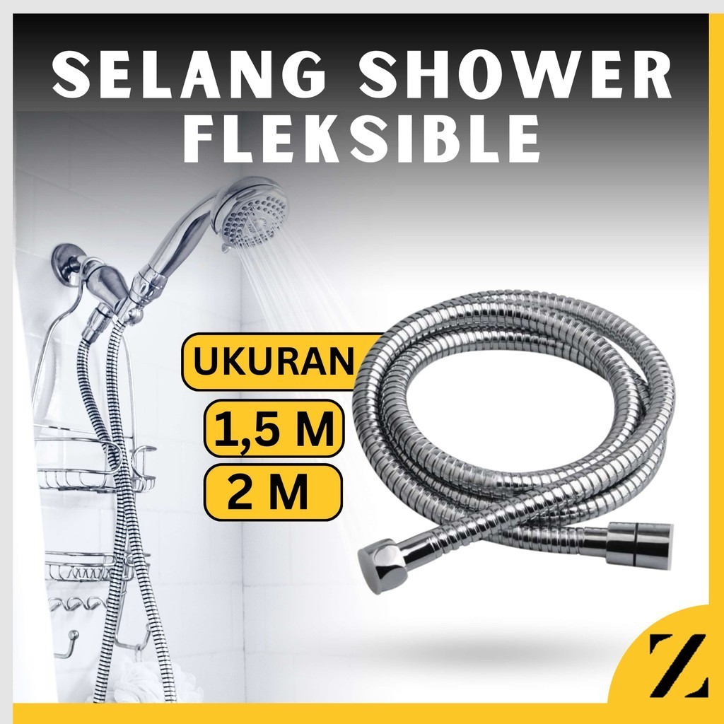 Jual Selang Shower Flexible 150cm 1.5 Meter 1.5m 2 Meter 2m Selang Pipa ...