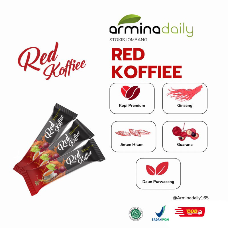 Jual Kopi Merah Original Red Koffiee Armina Daily 1 box isi 10 sachet ...