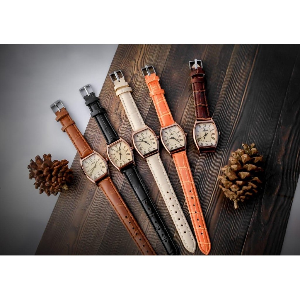 Jual BAJ Jam Tangan Wanita Pria Couple Polos Casual Dial Segi Fashion ...