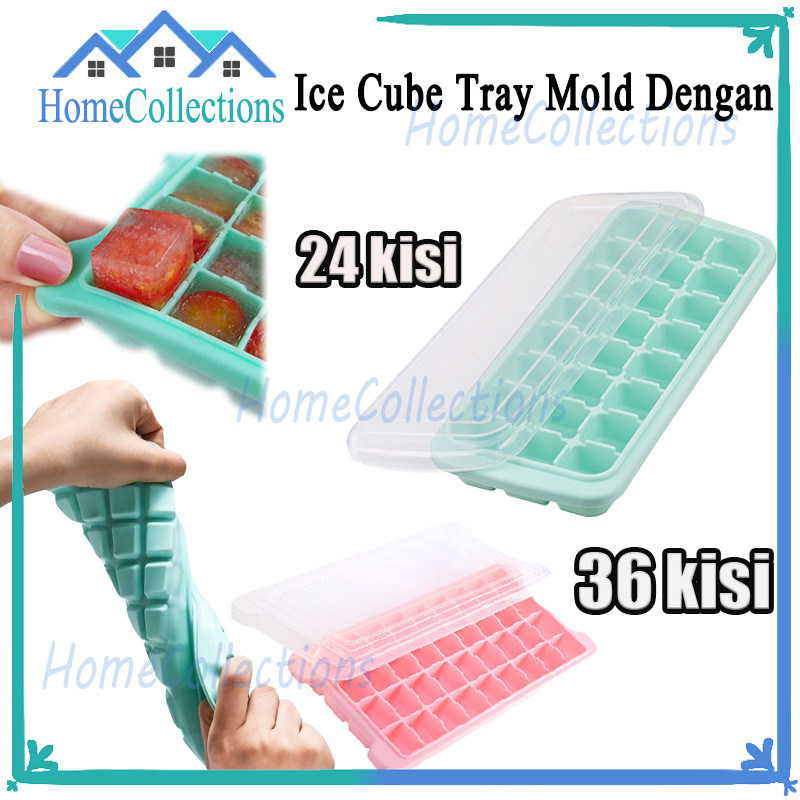 Jual Cetakan Es Batu Silikon 36 Cube/Ice Cube Tray Mold Dengan/Cetakan ...