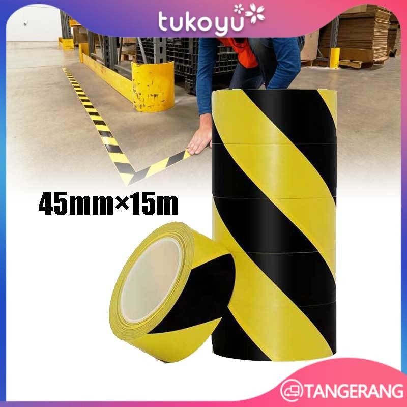 Jual 45mmx15m 45mmx33m Police Line Lakban Lantai Kuning Hitam Safety Line Floor Marking Warning ...