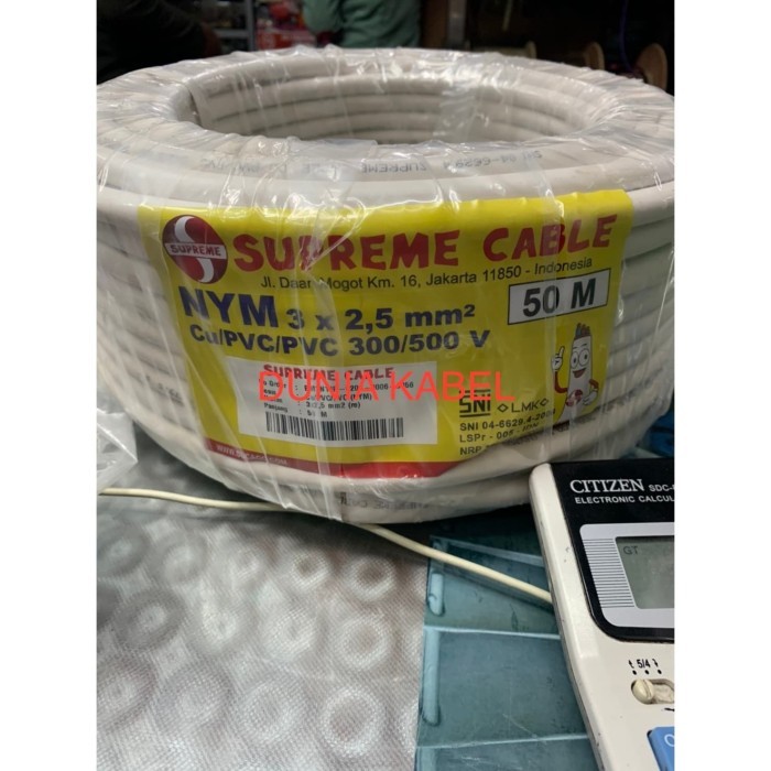 Jual Kabel Listrik Kawat / NYM Supreme 3X2.5 3X2,5 @50 Meter | Shopee Indonesia