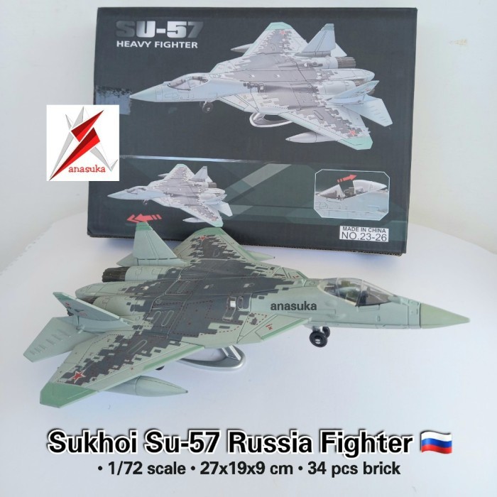 Jual Miniatur Pesat Sukhoi Su-57 Rusia Brick Balok Mainan Edukasi ...