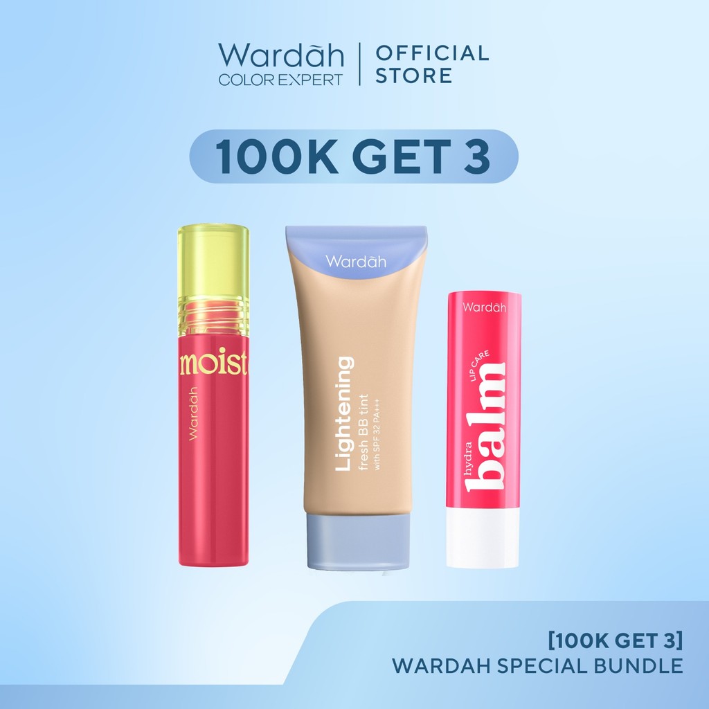 Jual [100K GET 3!] WARDAH Lightening Fresh BB Tint 15 ml + Liptint Moist Dew Tint 3 g ...