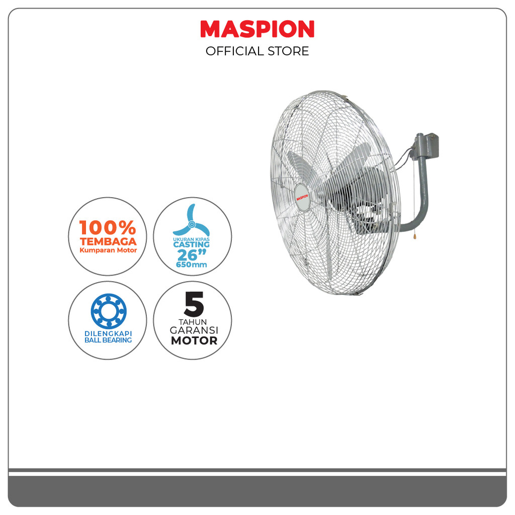 Jual Maspion Power Wall Fan Kipas Angin Dinding 26 Inch PW-2602 W ...