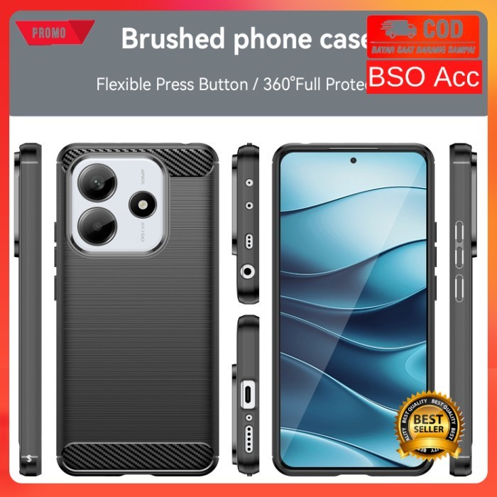 Jual Casing Poco X7 Pro 5g Poco X7 5g Case Brushed Carbon Black Carbon ...