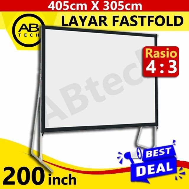 Jual Layar proyektor Fastfold 200" Diagonal 4:3 ( 4 x 3 meter ...