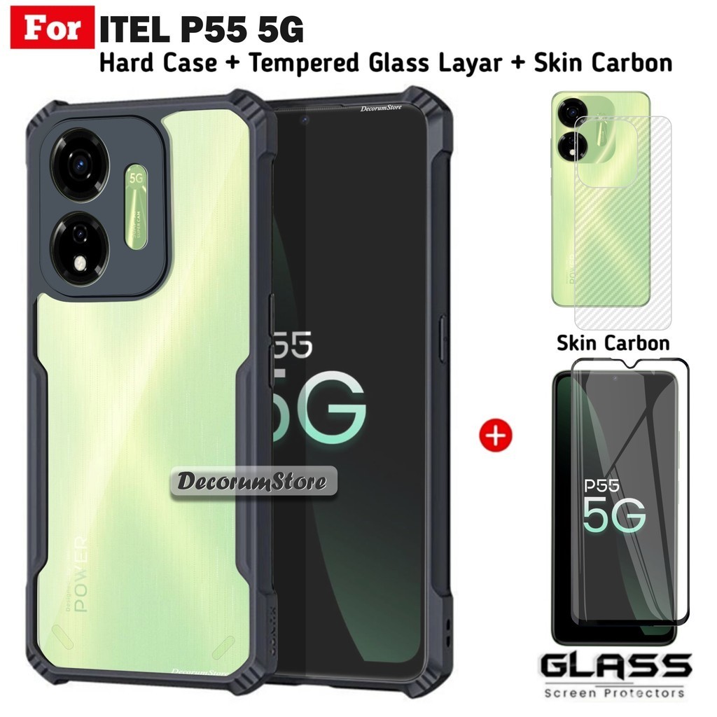 Jual Casing Hp ITEL P55 5G Hard Soft Case Anti Licin Free Screen Guard Full Dan Garskin Warna ...