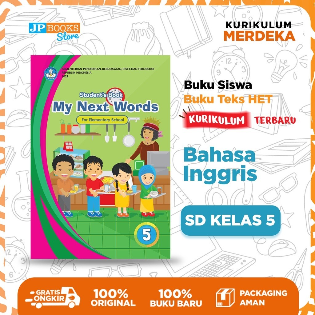 Jual JP Books – (KURIKULUM TERBARU) Buku Siswa / Buku Teks HET Kurmer Sekolah Bahasa Inggris SD ...