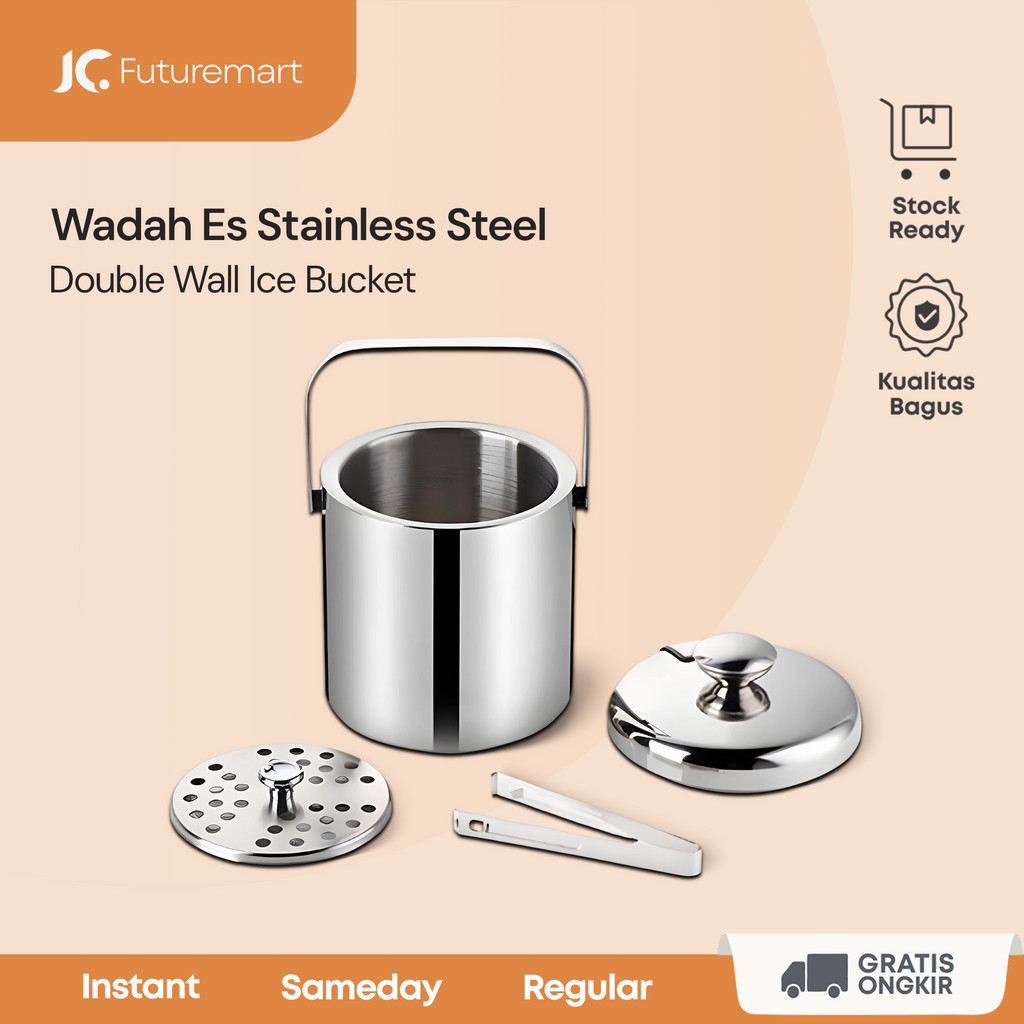 Jual SOLEED Wadah Es Batu Stainless 1,3L | Double Wall Ice Bucket FT ...